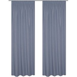 Vorhang HOME BASICS, B:135cm H:245cm, blau, Polyester, Wohnzimmer, Gardinen, "MAITE"