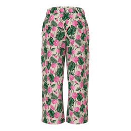 name it M&auml;dchen Schlupfhose "NKFVINAYA 7/8 WIDE PANT", bunt, Gr. 152, bedruckt, Web, Obermaterial: 98% Polyester, 2% Elasthan, Hosen, in 7/8 L&auml;nge