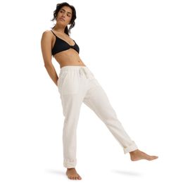 Roxy Damen Cargohose "On The Seashore", wei&szlig;, Gr. M, Obermaterial:55% Leinen, 45% Viskose., Hosen