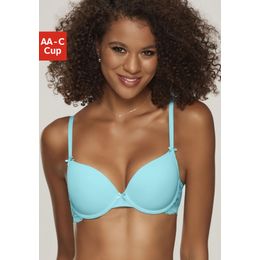 Damen Schalen-BH, NUANCE BY LASCANA, Gr. 85, blau, Spitze, Obermaterial: 85% Polyamid, 15% Elasthan, BHs, im R&uuml;cken aus Spitze, Cups aus Microtouch,