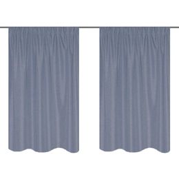 Vorhang HOME BASICS, B:135cm H:145cm, blau, Polyester, Wohnzimmer, Gardinen, "MAITE"