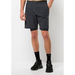 Jack Wolfskin Herren Bikerhose "BIKE COMMUTE SHORTS M", grau, Gr. S, OBERSTOFF: 89% POLYESTER, 11% ELASTHAN. Futter: 100% POLYESTER, Hosen