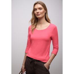 Street One Damen 3/4-Arm-Shirtstriking coral, Gr. 46, unifarben, Stoff, 50% Modal, 50% Baumwolle, Shirts, in Unifarbe