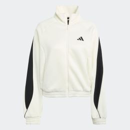 Damen Trainingsjacke "STADIUM", wei&szlig;, Gr. L, adidas Sportswear, Obermaterial: 67% Polyester, 33% Baumwolle, Jacken, aus Polyester und Baumwolle, f&uuml;r
