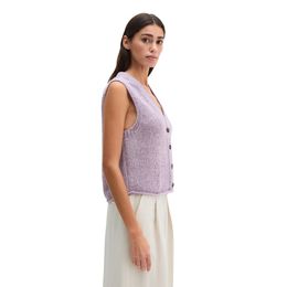 Marc O'Polo MARC O'POLO Damen Strickweste "aus B&auml;ndchengarn"dusty lavender, Gr. M, unifarben, Obermaterial: 70% Baumwolle, 30% Polyester, Westen