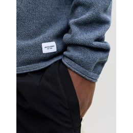Jack & Jones JACK & JONES Herren Rundhalspullover "JJEHILL KNIT CREW NECK NOOS"blau mirage, Gr. M, unifarben, Strick, Obermaterial: 100% Baumwolle, Pullover,