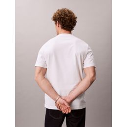 Herren T-Shirtwei&szlig;, Gr. L, Calvin Klein Jeans, unifarben, Jersey, Obermaterial: 95% Baumwolle, 5% Elasthan, Shirts, Rundhalsausschnitt, Regular Fit,