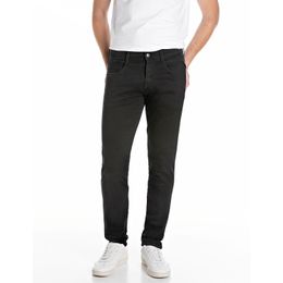 Replay Herren Slim-fit-Jeans "Anbass", schwarz, Gr. 33, Denim/Jeans, Obermaterial: 98% Baumwolle, 2% Elasthan, Jeans