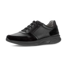 ROLLINGSOFT Herren Sneaker, Gr. 11,5, schwarz, Nappaleder, Veloursleder, unifarben, Schuhe, Komfortschuh, Schn&uuml;rschuh, Halbschuh im Materialmix,