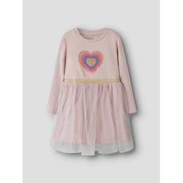 name it M&auml;dchen T&uuml;llkleid "NMFNASTAR LS DRESS", lila, Gr. 92, T&uuml;ll, Obermaterial: 65% Baumwolle, 33% Polyester, 2% Elasthan, Kleider