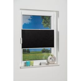 Plissee K-home, B:40cm H:210cm, grau, Obermaterial: 100% Polyester, Badezimmer, Plissees, "Klemmfix Pisa", Crushed-Optik