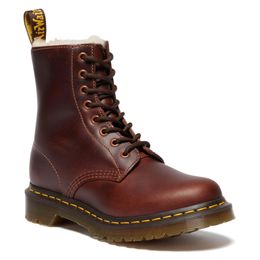 Dr. Martens Damen Schn&uuml;rboots "1460 Serena", Gr. 40, braun, Leder, unifarben, Schuhe, Chunky Boots, Plateau Schuh, Boots mit Warmfutterausstattung