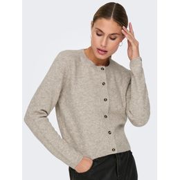 Jacqueline de Yong JDY Damen Strickjacke "JDYCHLOE LIFE L/S CARDIGAN KNT NOOS", beige, Gr. XL, meliert, unifarben, Strick, Obermaterial: 52% Polyester, 36% Polyacryl,