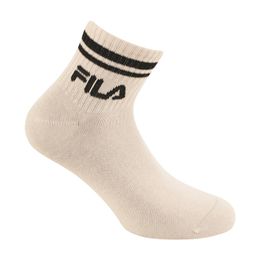 Fila Damen Kurzsocken "UNISEX QUARTER PLAIN SOCKS", Gr. 43mocha mousse, Baumwollmischung, Socken, mit Logo-Schriftzug
