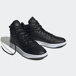 Herren Sneaker "HOOPS 3.0 MID LIFESTYLE BASKETBALL CLASSIC FUR LINING WINTERIZED", adidas Sportswear, Gr. 46,5, schwarz-wei&szlig;, Synthetik, Textil,