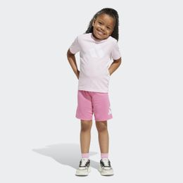 Jungen Trainingsanzug "LK BL T-SET 160", pink, Gr. 104, adidas Sportswear, Obermaterial: 100% Baumwolle, Sportanz&uuml;ge, f&uuml;r Kinder, zweiteilig, aus
