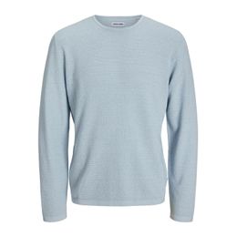 Jack & Jones JACK & JONES Herren Rundhalspullover "JJEGEORGE KNIT CREW NECK NOOS", blau, Gr. S, unifarben, Strick, Obermaterial: 85% Baumwolle, 15% Polyester,