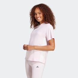 Damen T-Shirt "ESSENTIALS 3-STREIFEN COTTON", pink, Gr. XS, adidas Sportswear, Obermaterial: 100% Baumwolle, Shirts, sportlicher Stil, mit