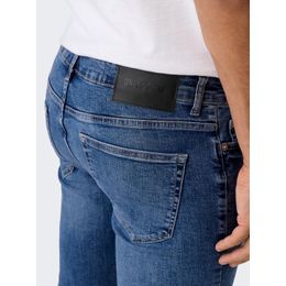 Only & Sons ONLY & SONS Herren Skinny-fit-Jeans "LOOM LIFE JOG", blau, Gr. 30, Abriebeffekte, Denim/Jeans, Obermaterial: 98% Baumwolle, 2% Elasthan, Jeans