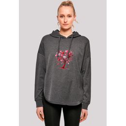 F4NT4STIC Damen Kapuzenpullover "Herz Baum Aquarell Druck", grau, Gr. XL, Obermaterial: 100% Baumwolle, Pullover, Premium Qualit&auml;t