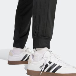 Herren Sporthose "3-STREIFEN TRICOT REGULAR TAPERED", schwarz, Gr. S, adidas Sportswear, Obermaterial: 100% Polyester, Hosen