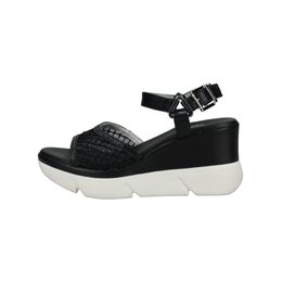 Nero Giardini Damen Keilsandalette "Nero Giardini Sandalen Leder/Textil", Gr. 41schwarz, Leder, Textil, Schuhe