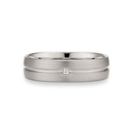 Phoenix PH&Ouml;NIX Damen Trauring "Schmuck Geschenk Silber 925 Trauring Ehering LIEBE versch. Varianten", 55, 0,01 SI = kleine Einschl&uuml;sse mit Brillant, Silber