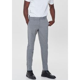 Only & Sons ONLY & SONS Herren Chinos "ONSMARK SLIM GW 0209 PANT NOOS", grau, Gr. 28, unifarben, Web, Obermaterial: 76% Polyester, 20% Viskose, 4% Elasthan, Hosen
