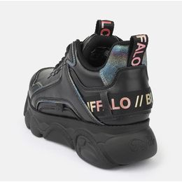 Buffalo Herren Plateausneaker "CLD CHAI", Gr. 45, schwarz, Lederimitat, Schuhe, Chunky Sneaker, Halbschuh, Schn&uuml;rschuh mit Logoschriftzug