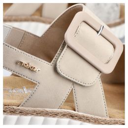 Rieker Damen Plateausandale, Gr. 41, beige, Lederimitat, Schuhe, Sommerschuh, Sandalette, Keilabsatz, in bequemer Form