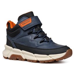 Geox M&auml;dchen Winterboots "J FLEXYPER PLUS BOY ABX", Gr. 33, blau, Lederimitat, Textil, Schuhe, Sneaker mit Geox Spezial Membrane, Gr&ouml;&szlig;enschablone zum