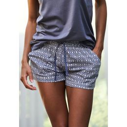 Damen Pyjamashorts, VIVANCE DREAMS BY LASCANA, Gr. 32, grau, Single Jersey, Obermaterial: 50% Baumwolle, 50% Viskose, gemustert, Basic, Hosen, mit