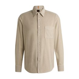 BOSS Orange Herren Langarmhemd "Relegant", beige, Gr. 5XL, unifarben, Web, Obermaterial: 100% Baumwolle, Hemden, mit Logo-Stickerei
