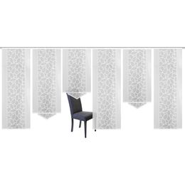 Schiebegardine Home Wohnideen, B:57cm H:225cm, wei&szlig;, Jacquard, Polyester, Wohnzimmer, Gardinen, "JENNA", Schiebevorhang Jacquard Set