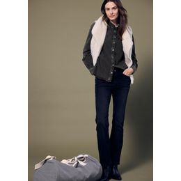 Damen Langarmbluse, schwarz, Gr. 42, STREET ONE STUDIO, unifarben, Stoff, 100% Lyocell, Blusen, mit Stehkragen
