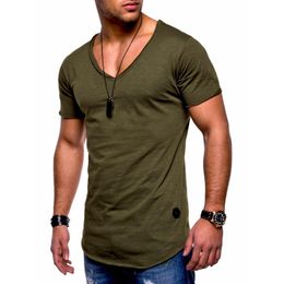 behype Herren T-Shirt "NUKE", gr&uuml;n, Gr. S, unifarben, 100% Baumwolle, Shirts, mit V-Ausschnitt