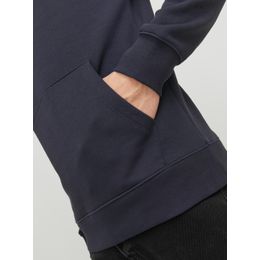 Jack & Jones JACK & JONES Herren Kapuzensweatshirt "JJESTAR mit 3D-Print und Kapuze f&uuml;r vielseitige Anl&auml;sse", blau, Gr. XXL, bedruckt, angeraute Sweatware,