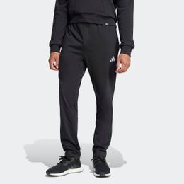Herren Sporthose "ESSENTIALS SMALL LOGO SINGLE JERSEY", schwarz-wei&szlig;, Gr. XXL, adidas Sportswear, Obermaterial: 74% Baumwolle, 26% Polyester, Hosen,