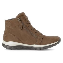 ROLLINGSOFT Damen Schn&uuml;rboots, Gr. 37, braun, Nubukleder, Schuhe, Keilabsatz, Komfortboots mit profilierter Gummilaufsohle