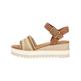 Toms Shoes TOMS Damen Keilsandalette "TOMS Sandalen Textil", Gr. 37dunkelbeige, Textil, Schuhe