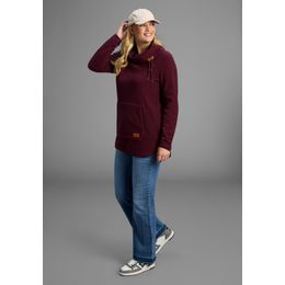 Kangaroos Damen Fleecepullover, lila, Gr. 48, unifarben, Fleece, Obermaterial: 100% Polyester, Sweatshirts, hochschlie&szlig;ender Kragen mit regulierbarer