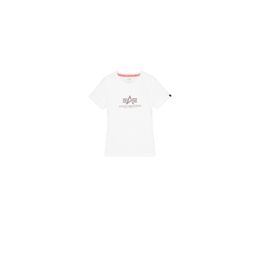 Damen T-Shirt "New Basic T-Shirt BL Glitter W", wei&szlig;, Gr. S, Alpha Industries, Obermaterial: 100% Baumwolle, Shirts