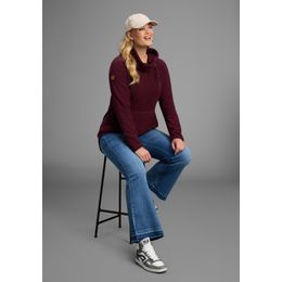 Kangaroos Damen Fleecepullover, lila, Gr. 48, unifarben, Fleece, Obermaterial: 100% Polyester, Sweatshirts, hochschlie&szlig;ender Kragen mit regulierbarer