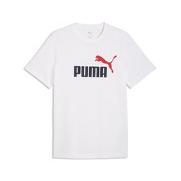 Puma Herren T-Shirt "Essentials 2 Colour No. 1 Logo T-Shirt Herren"wei&szlig; rot, Gr. XXL, clean, Obermaterial: 100% Baumwolle; Rippe: 80% Baumwolle, 20%