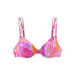 Sunseeker Damen B&uuml;gel-Bikini-Top "Butterfly", lila, Gr. 44, bedruckt, Microfaser, Polyamid, Bikini-Oberteile, mit Schmetterling-Design