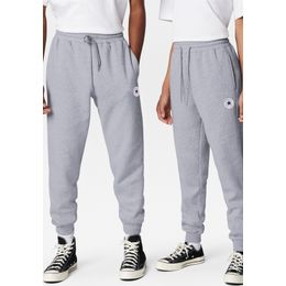Converse Damen Jogginghose "Converse GO-TO STANDARD FIT CHUCK TAYLOR PATCH PANTS", grau, Gr. XS, unifarben, Jersey, Obermaterial: 80% Baumwolle, 20%