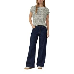 s.Oliver Damen Kurzarmshirt, wei&szlig;, Gr. 38, gemustert, Jersey, Obermaterial: 95% Viskose, 5% Elasthan, Shirts, Sommershirt mit grafischem Muster