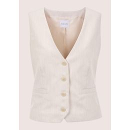 Madeleine Mode MADELEINE Damen Kurzweste "Weste Elegante Einreiher-Weste, verk&uuml;rzt", wei&szlig;, Modern, Gr. 48, Obermaterial: 73% Polyester PES. 24% Viskose CV. 3%
