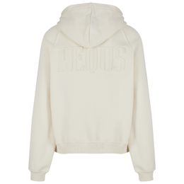 PEQUS Herren Strickpullover "PEQUS PEQUS Debossed Logo Zip-Hoodie"sandwei&szlig;, Gr. M, unifarben, 100% Baumwolle, Pullover