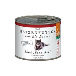 Defu Bio-Rind Sensitive Pate Katzen-Nassfutter getreidefrei 12x200g